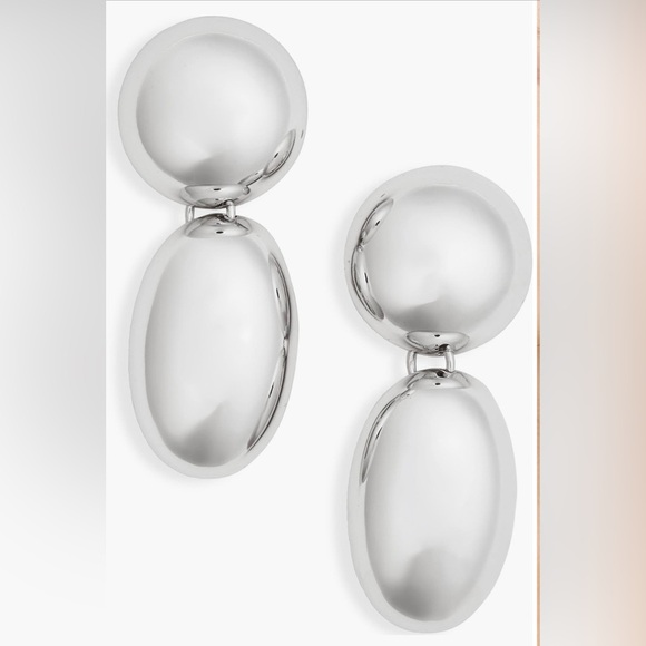Jewelry | Sleek Silver Sphere And Oval Earrings | Poshmark